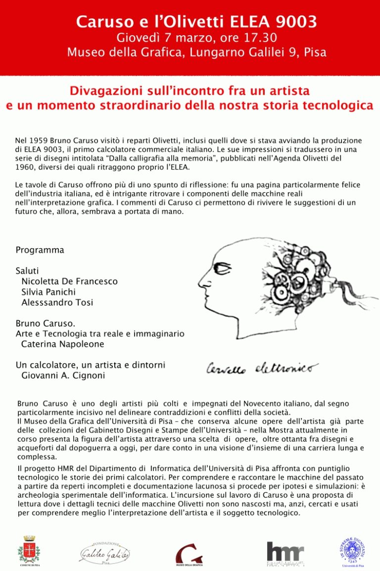 Caruso e l’Olivetti ELEA 9003 - Museo della Grafica di Pisa (Palazzo ...